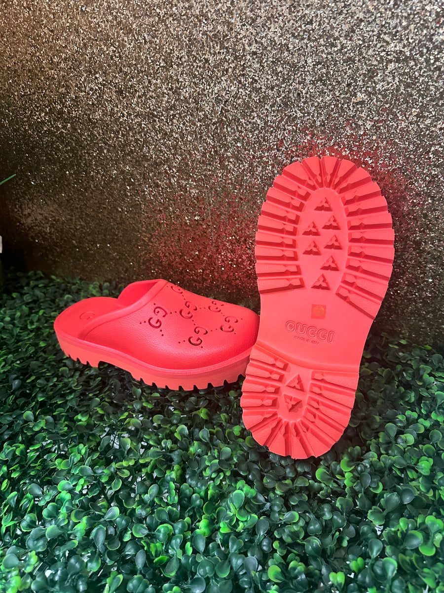 Red Unisex Croc Slides – She Addicted Boutique