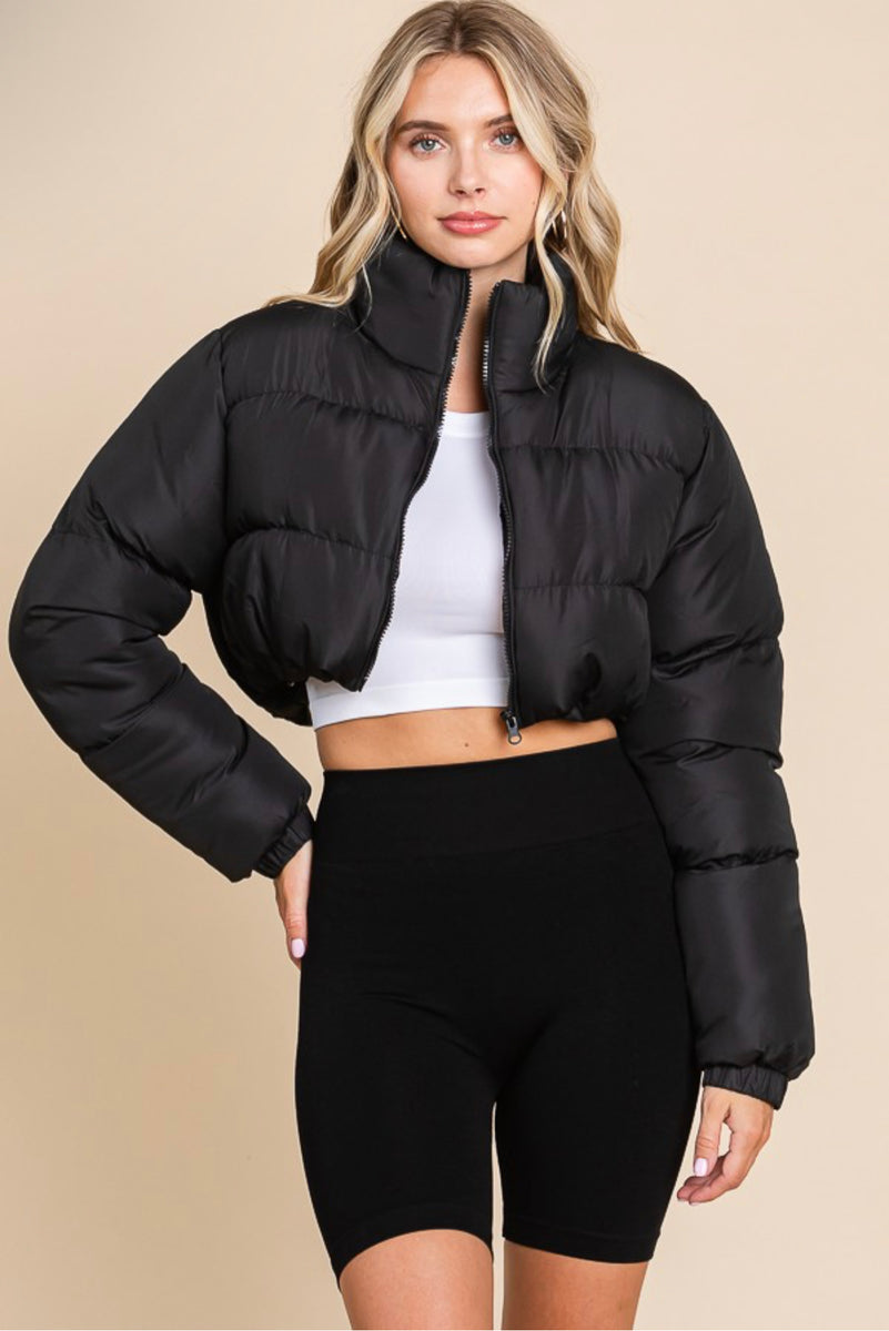Black Crop Down Jacket – She Addicted Boutique