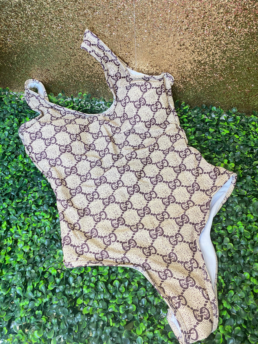 Khaki Brown One Piece swimsuit – She Addicted Boutique