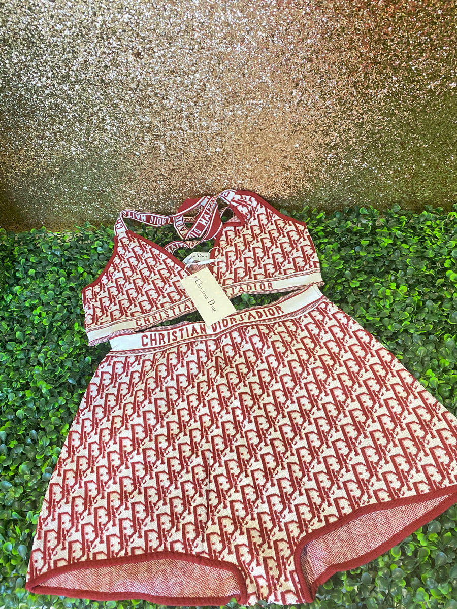 Burgundy High Waist Di Print Swimsuit – She Addicted Boutique