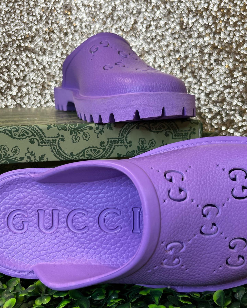 Purple Unisex Croc Slides – She Addicted Boutique